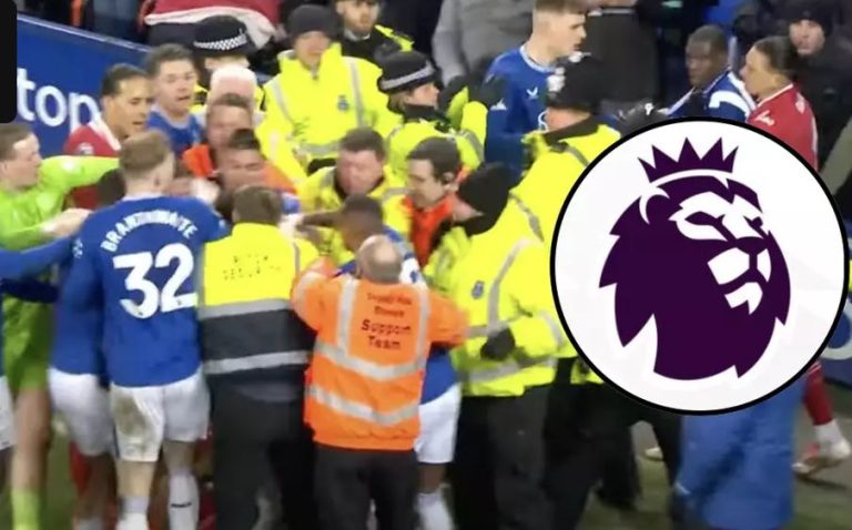 Premier League issue statement after Merseyside derby brawl with police ...